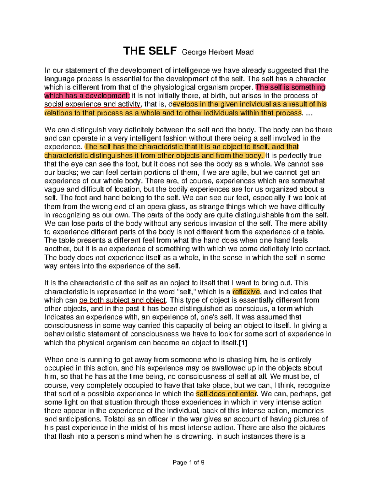 The Self: Understanding George Herbert Mead's Concept of Selfhood (PSY ...