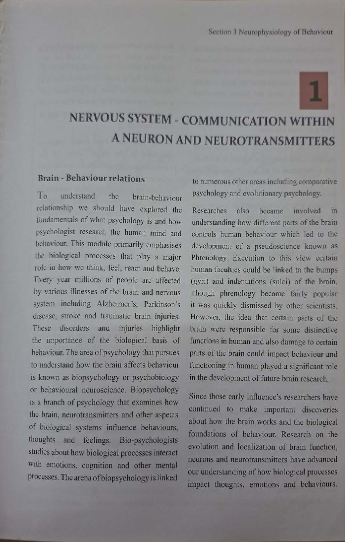 Neurophysiology of Behaviour: Understanding Nervous System ...