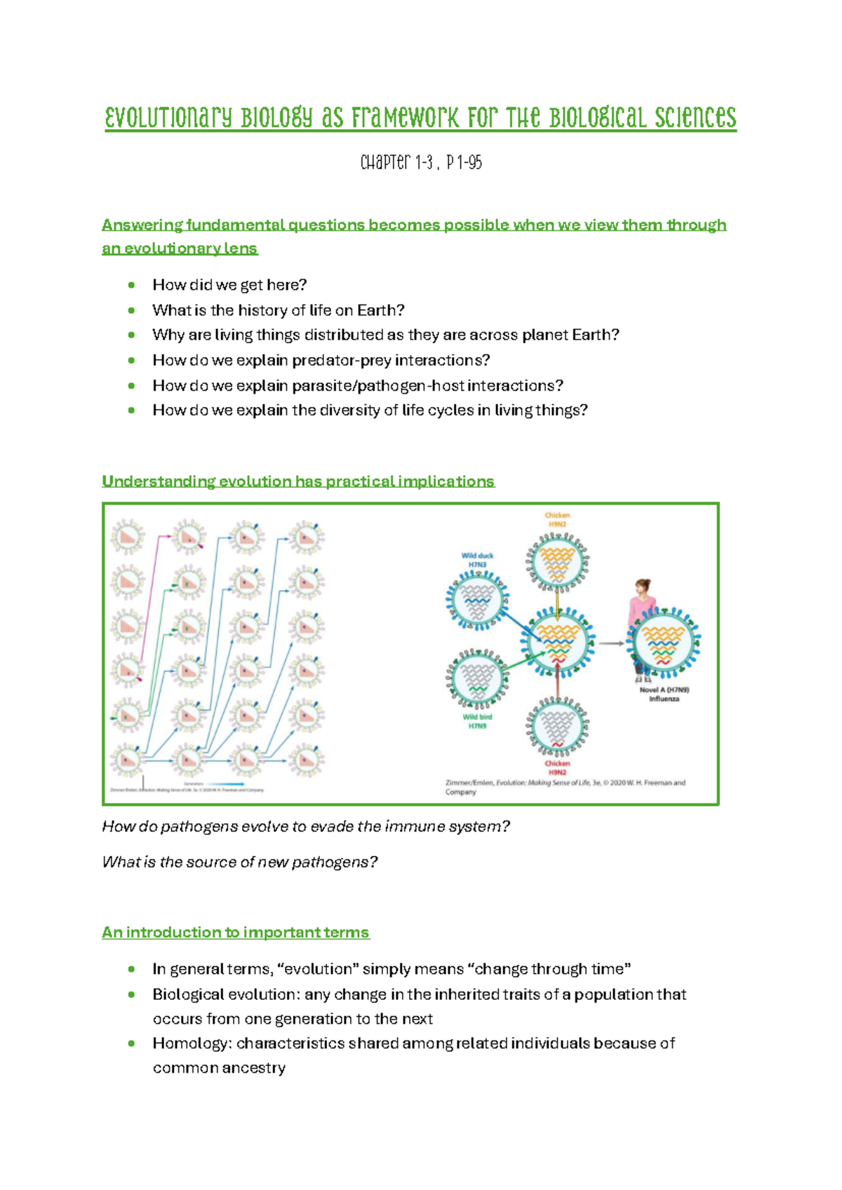 Evolutionary Biology Framework: Key Concepts & Case Studies (Lecture 1 ...