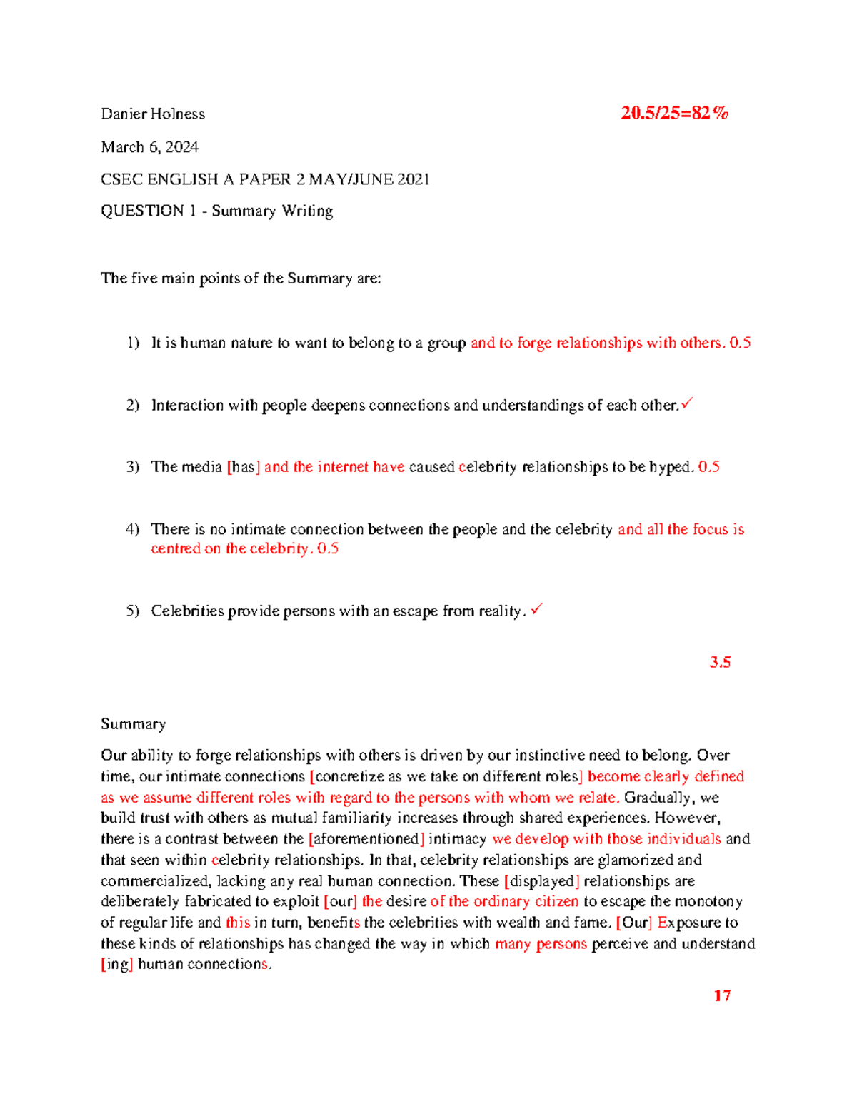 CSEC ENGLISH A PAPER 2 Summary Writing Overview (May 2021) - Studocu