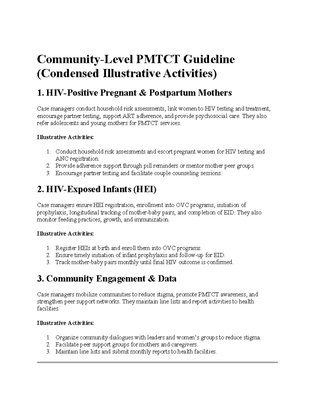 PMTCT Guidelines for Pregnant Mothers & HEI Services - Studocu