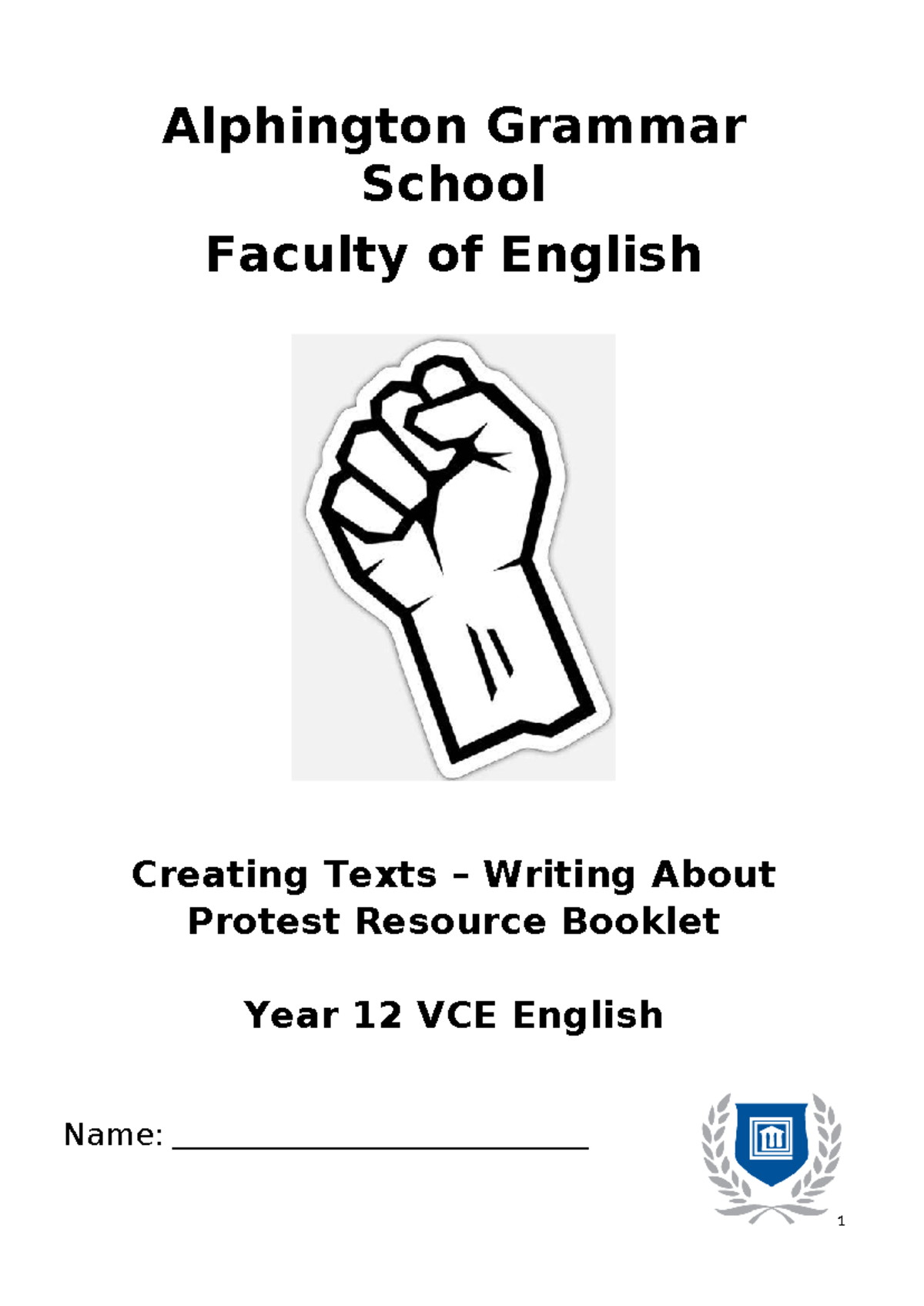 Creating Texts: Writing About Protest - Year 12 VCE English Resource ...