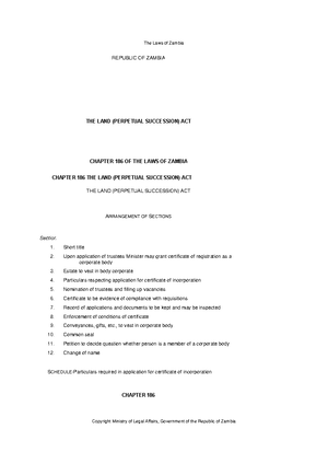 LAND LAW Assignment - Land law - THE COPPERBELT UNIVERSITY SCHOOL OF ...