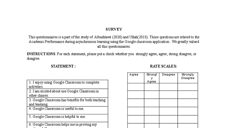 Survey on Academic Performance in Asynchronous Learning Using Google ...