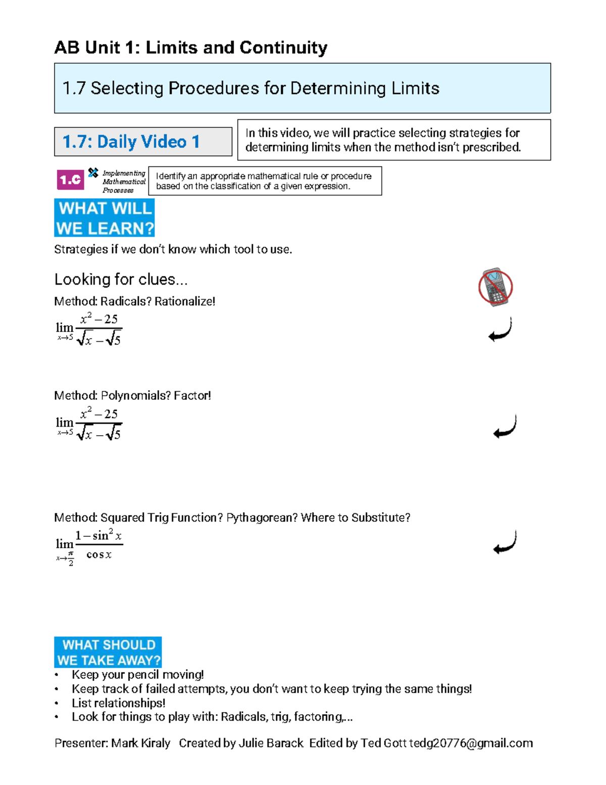 AP Classroom Unit 1.7-1.9: Guided Notes on Limits and Continuity - Studocu