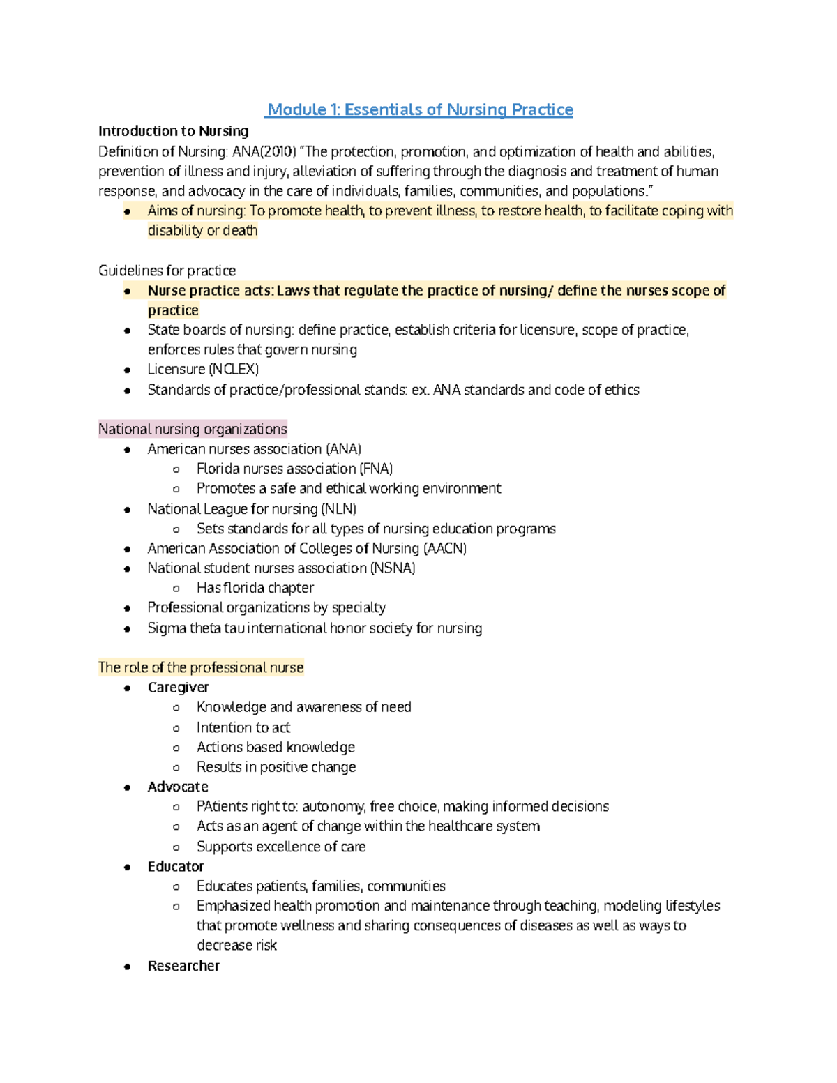 PCC Nursing Practice Overview: Essential Concepts and Techniques - Studocu