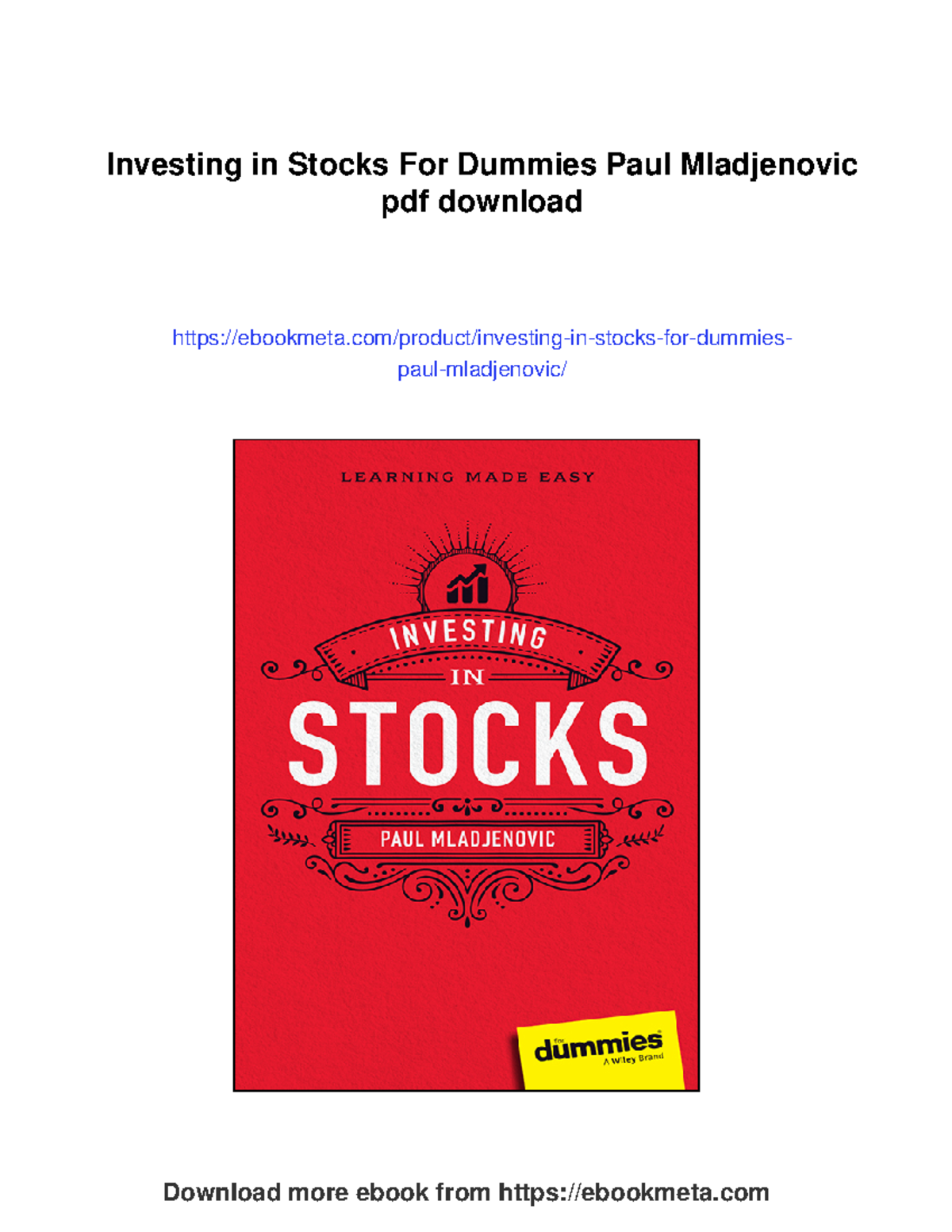 Investing in Stocks For Dummies: A Comprehensive Guide to Stock ...