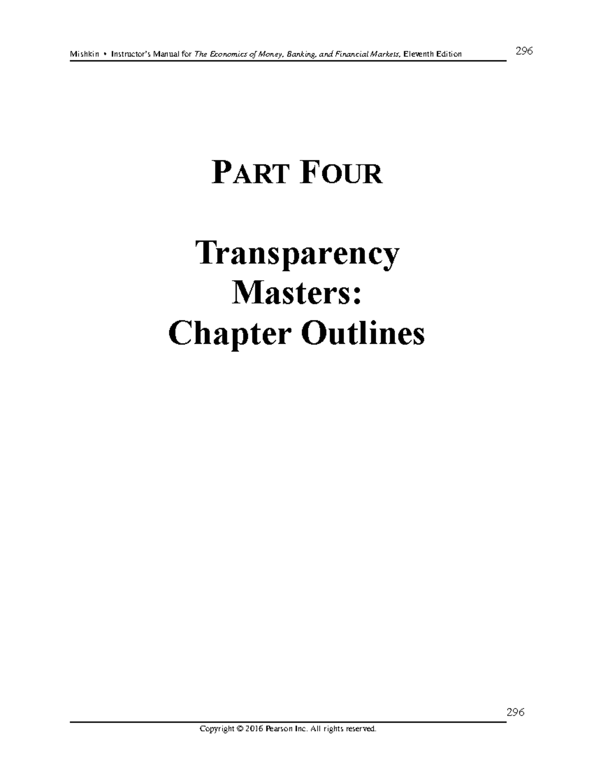 MB11: Instructor’s Manual Overview for Money and Banking (11th Ed ...