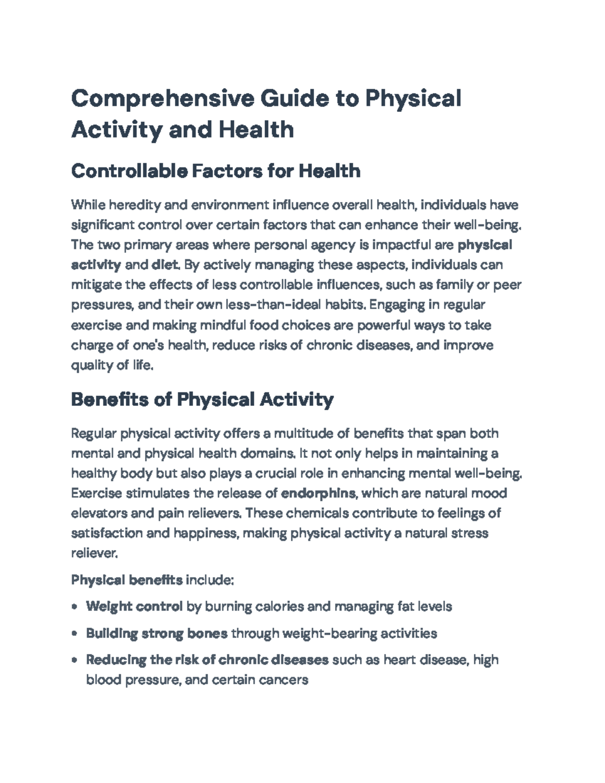 Comprehensive Guide to Physical Activity and Health: Key Strategies ...