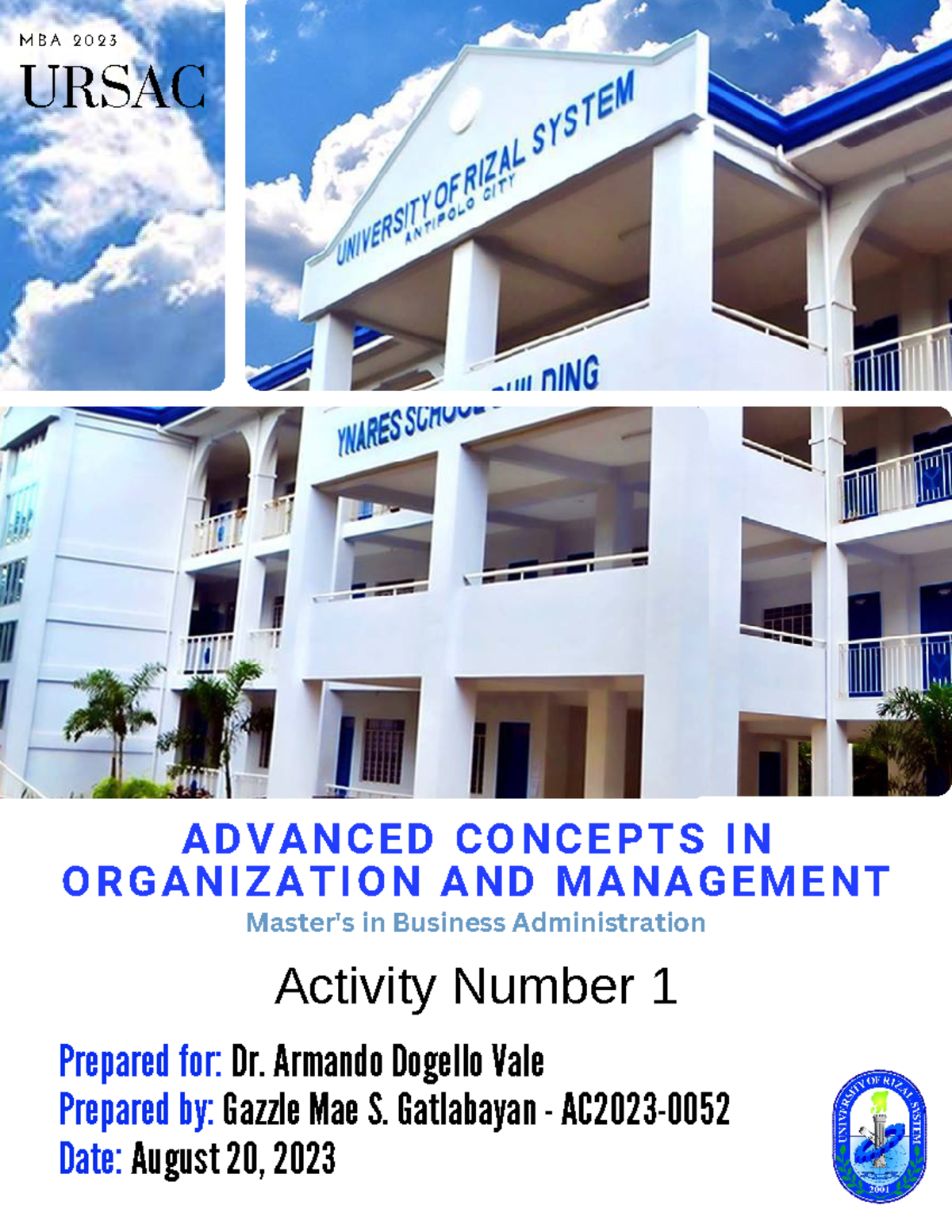(MBA) Advanced Concepts in Organizational Change Management - Studocu