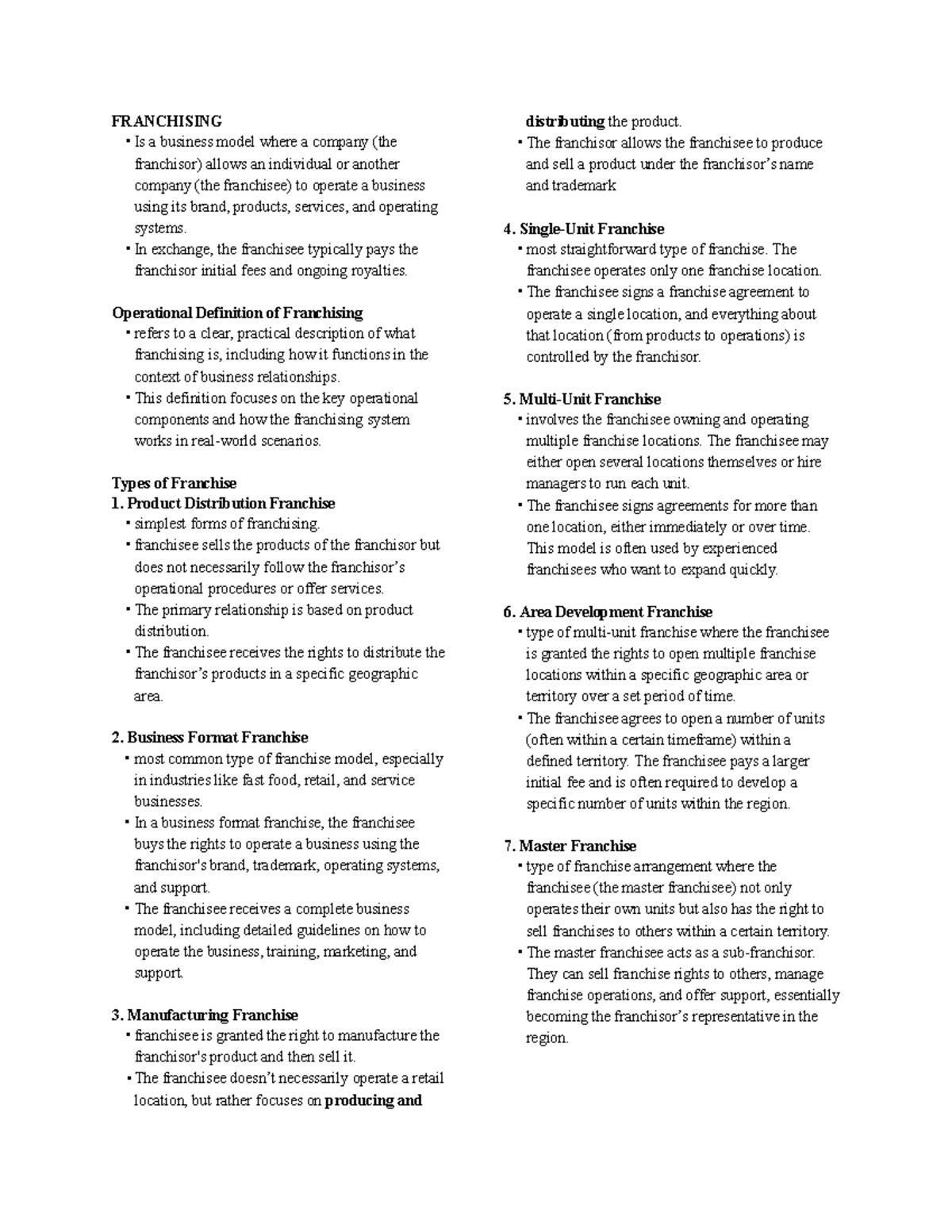 FRANCHISING: Understanding Business Models and Types of Franchises ...
