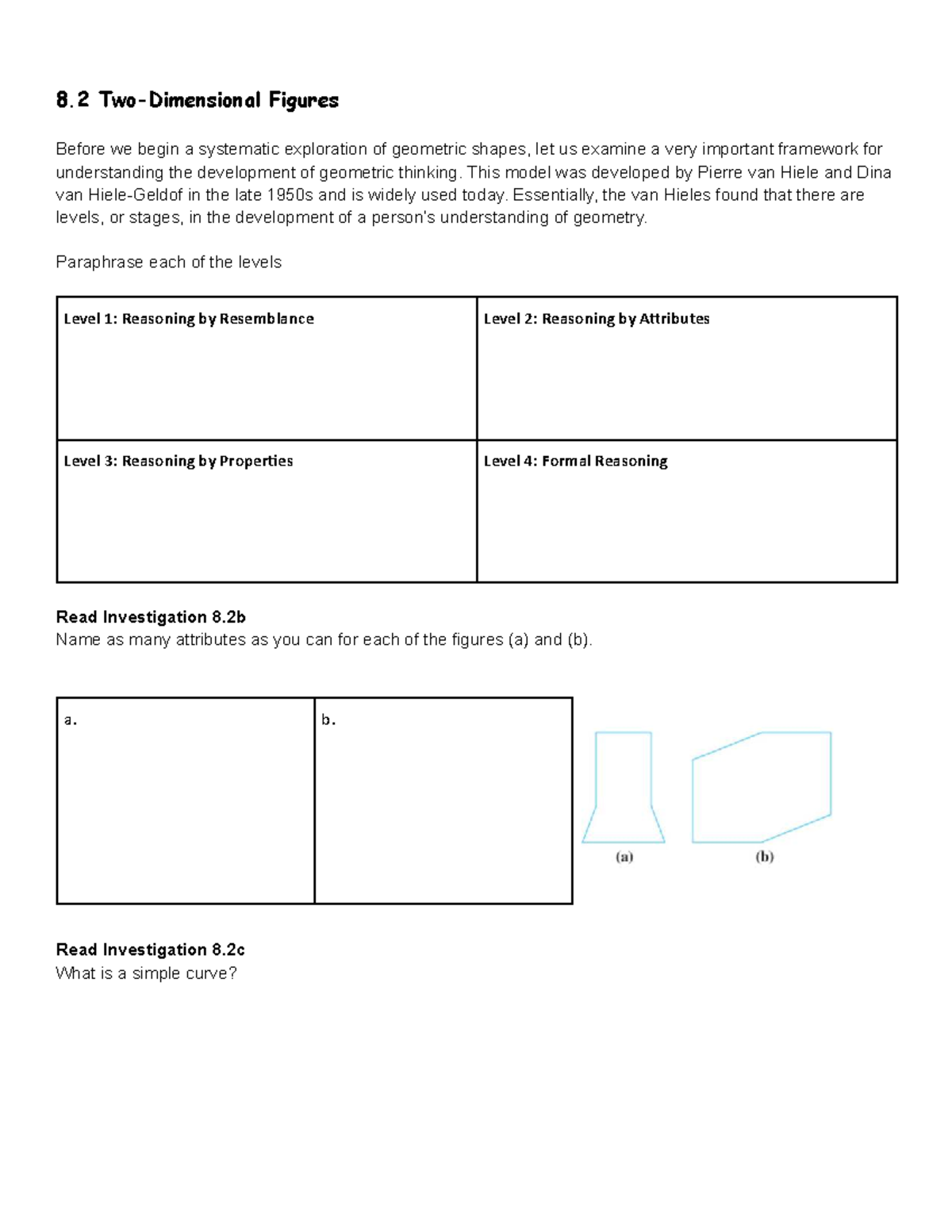 8.2 Reading Guide: Geometric Thinking & 2D Figures Exploration - Studocu