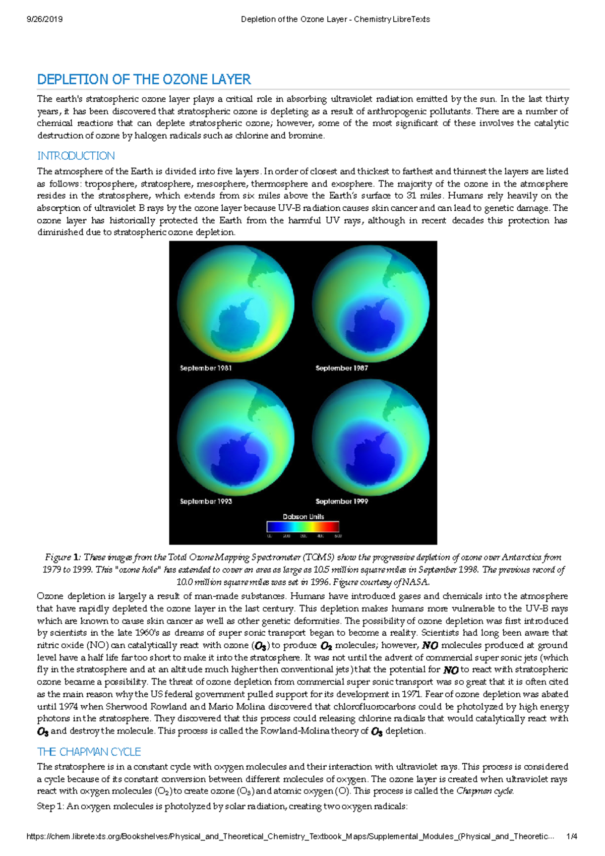 Environmental Chemistry (CHEM 101): Ozone Layer Depletion Lecture Notes ...