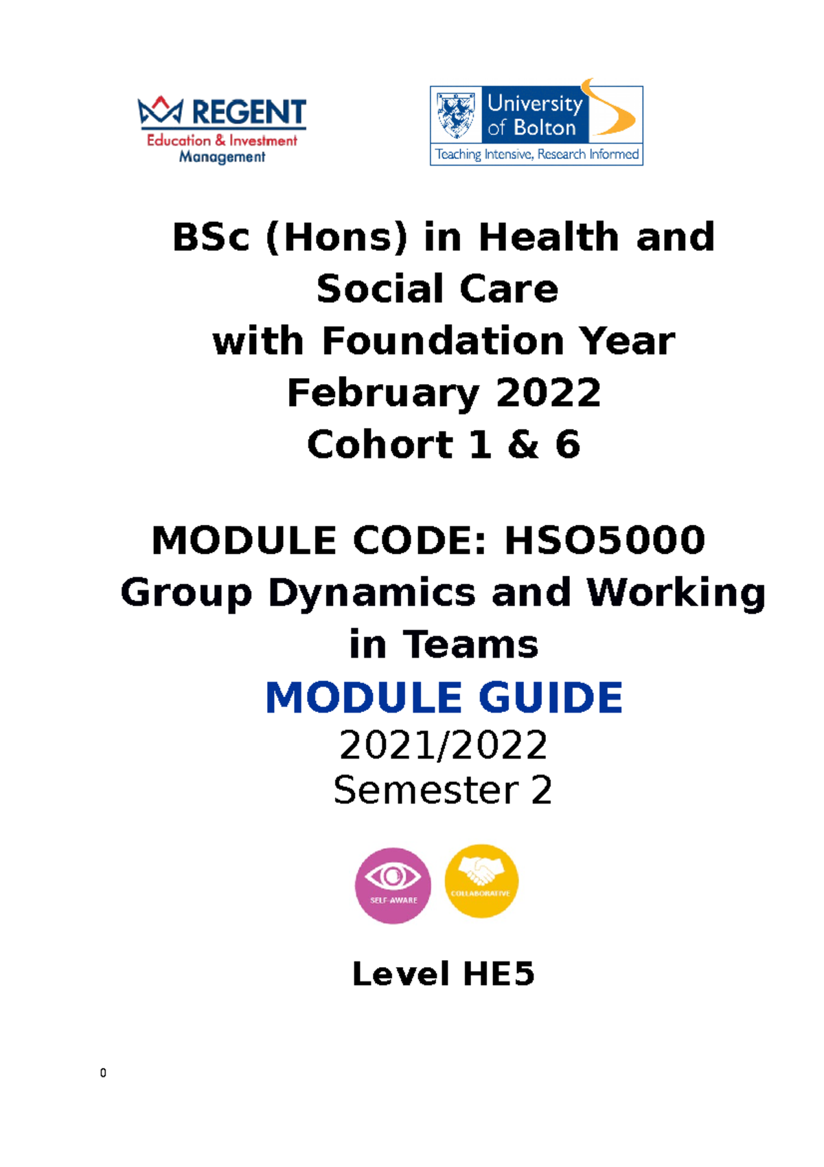 Final Module Guide HSO5000: Group Dynamics & Teamwork Strategies - Studocu