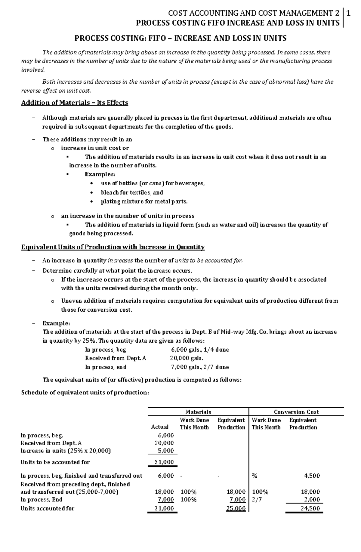 Title: Module-8-Process-Costing-FIFO-Impact-of-Unit-Increases-and-Losses - Studocu