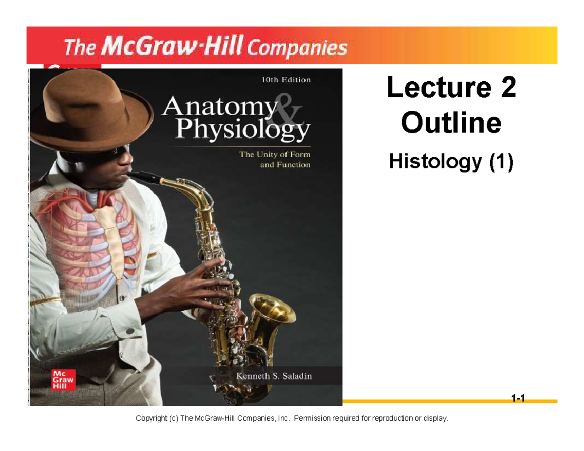 Lecture 2: Histology Overview and Cell Theory - Studocu