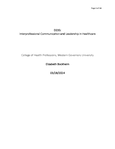 D235 - Interprofessional Communication and Leadership in Healthcare ...