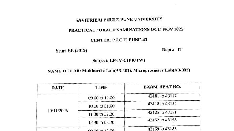 BE IT Multimedia Microprocessor Practical Exam Schedule Nov 2025 - Studocu