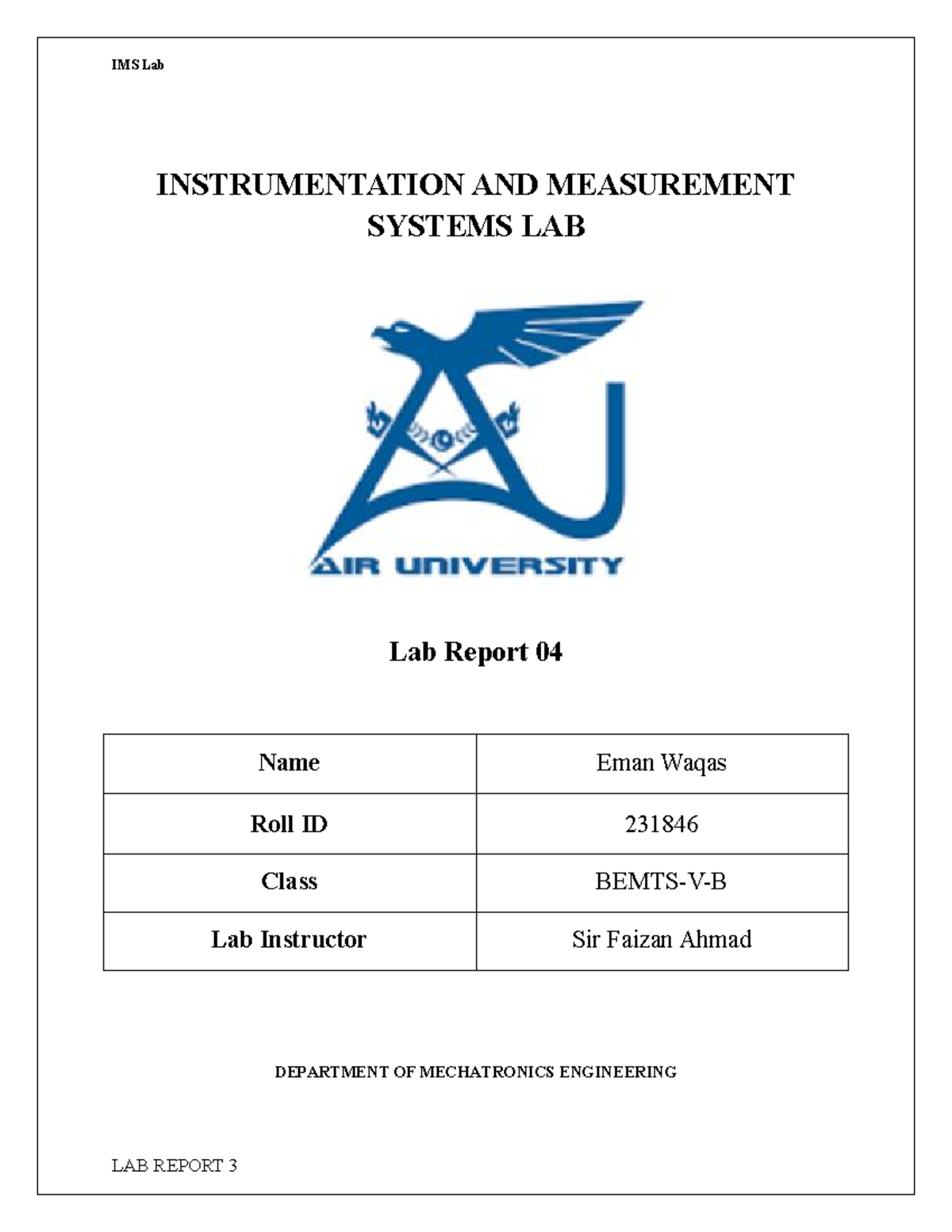 IMS Lab Report 04: Interfacing Servo Motor with LabVIEW - Studocu