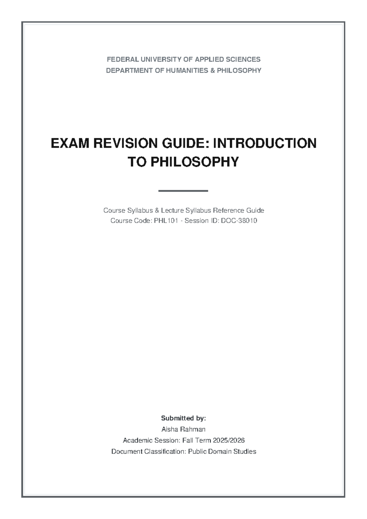 PHL101 Final Exam Revision Guide: Introduction to Philosophy - Studocu