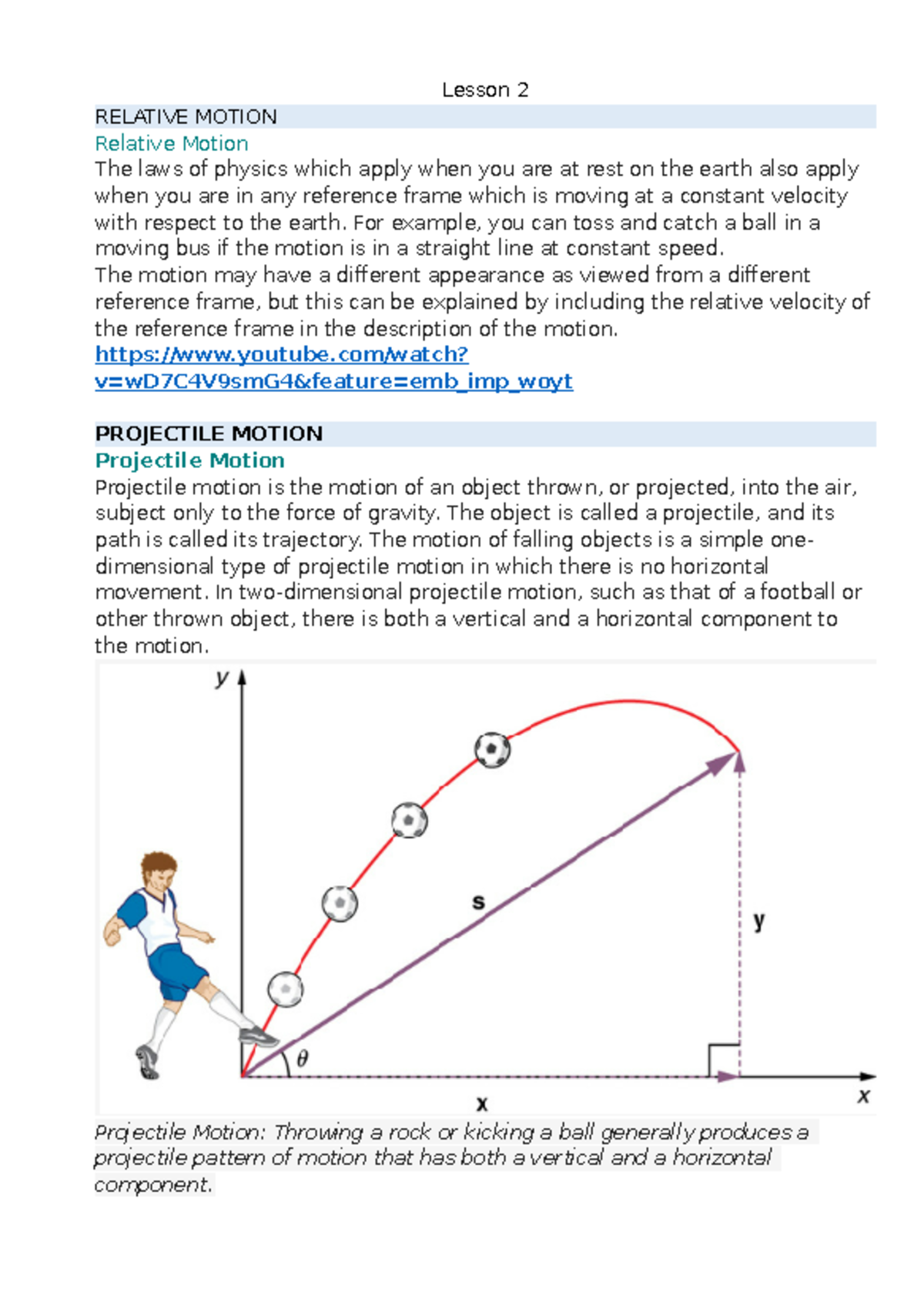 Genphysics 1 Lesson 2 - Lesson 2 RELATIVE MOTION Relative Motion The ...