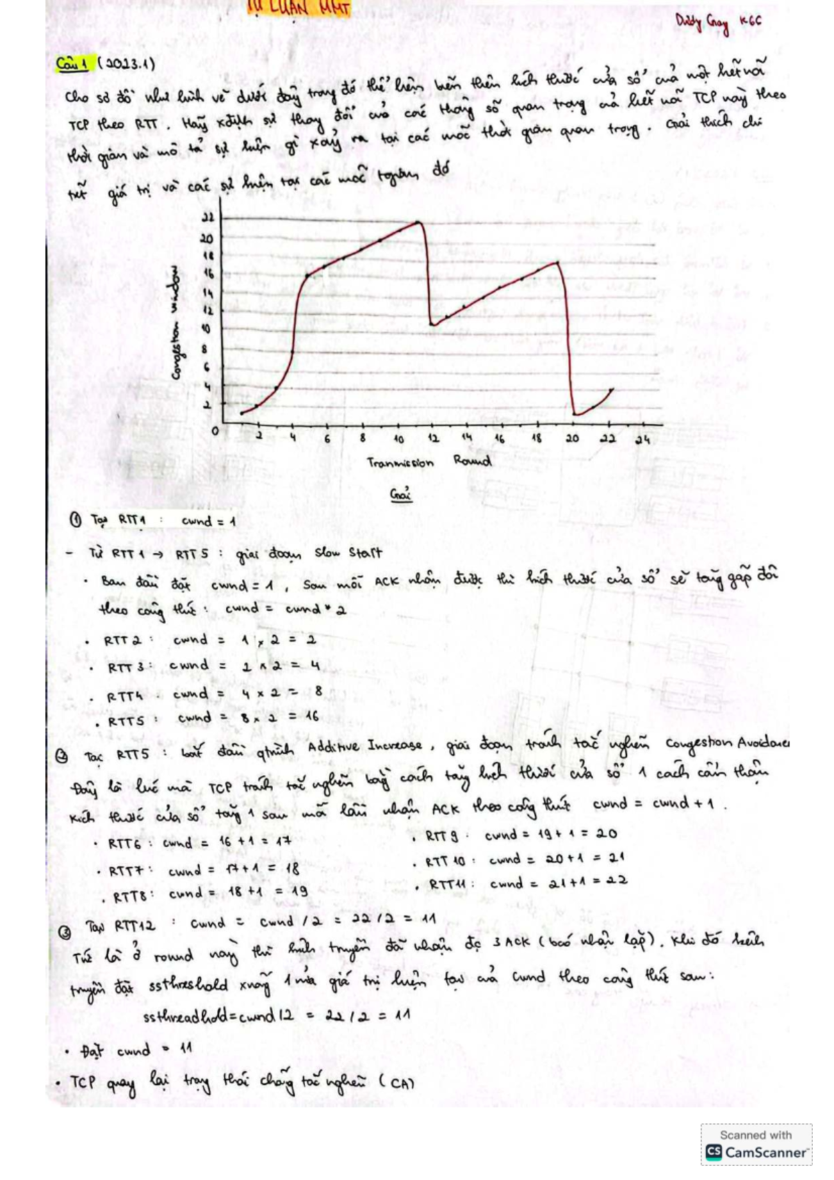 LUAN MMT Study Guide K6C (2023.1) - TCP Congestion Control Techniques ...