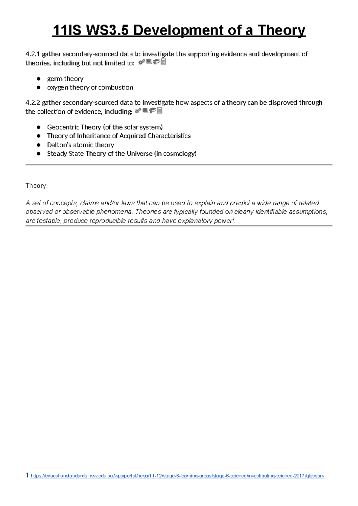 WS2.5 Development of a Theory - 11IS WS3 Development of a Theory 4.2 gather secondary-sourced ...
