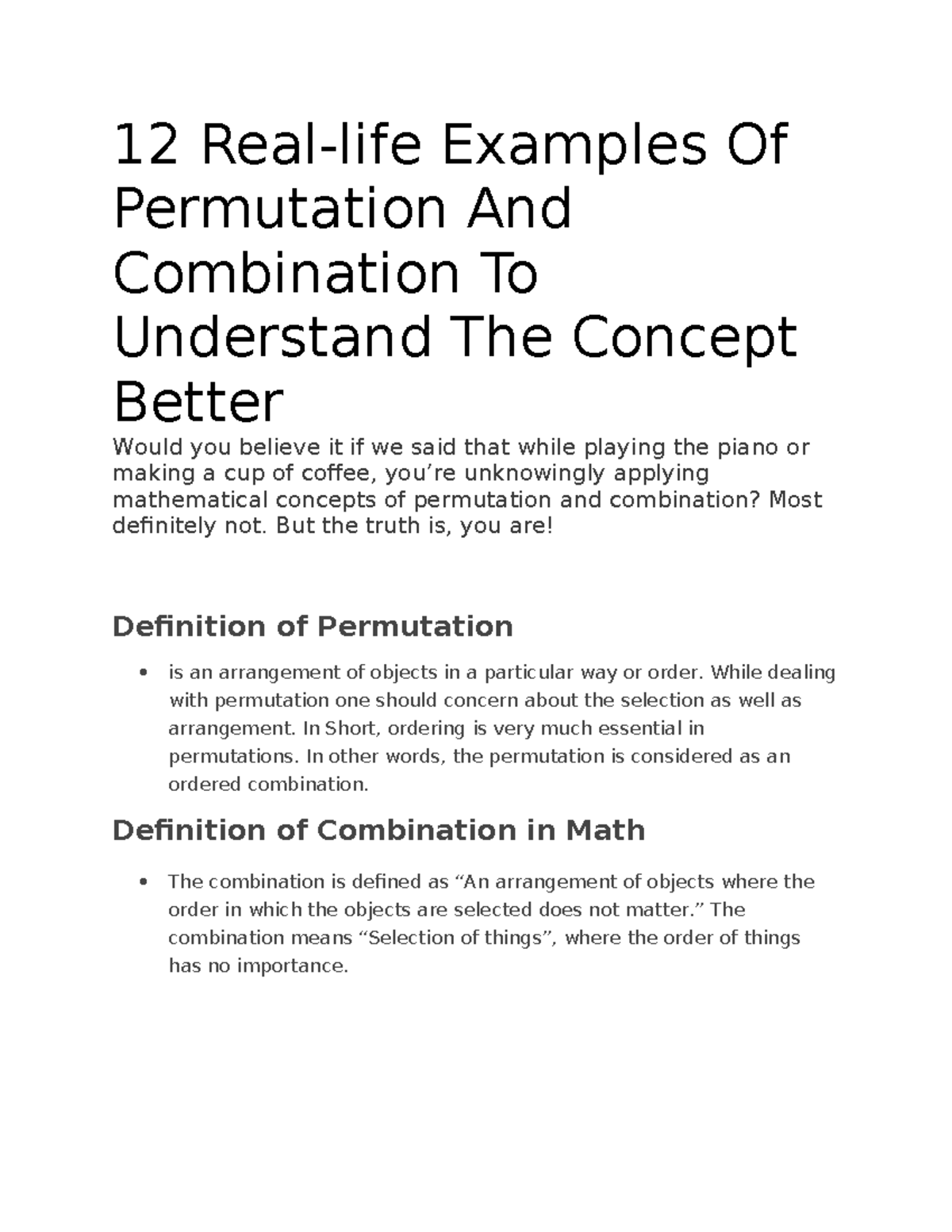 Understanding Permutation & Combination Through Real-Life Examples ...