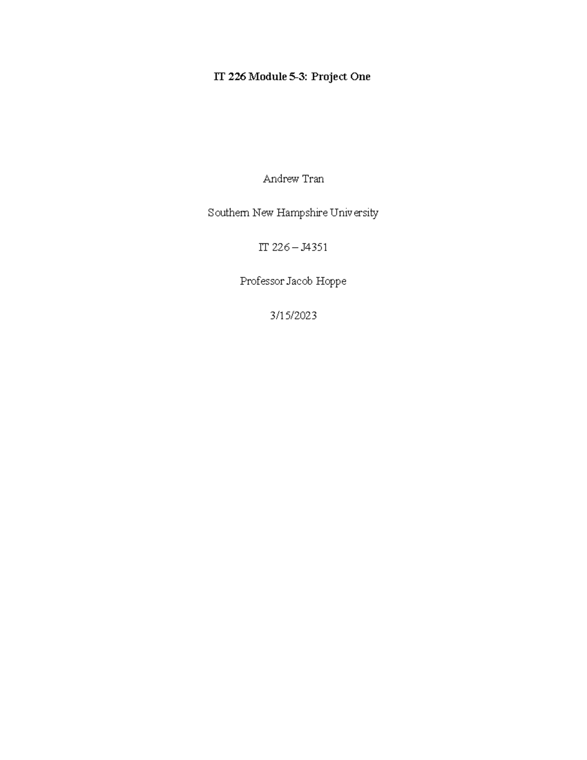 IT 226 Module 5-3: Project One - Development of DataNanny Security ...