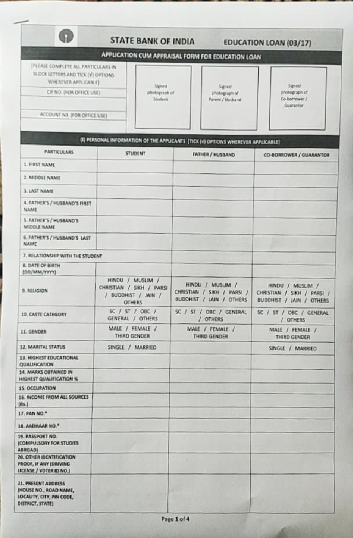 SBI Education Loan Application Form - Complete Guide - Studocu