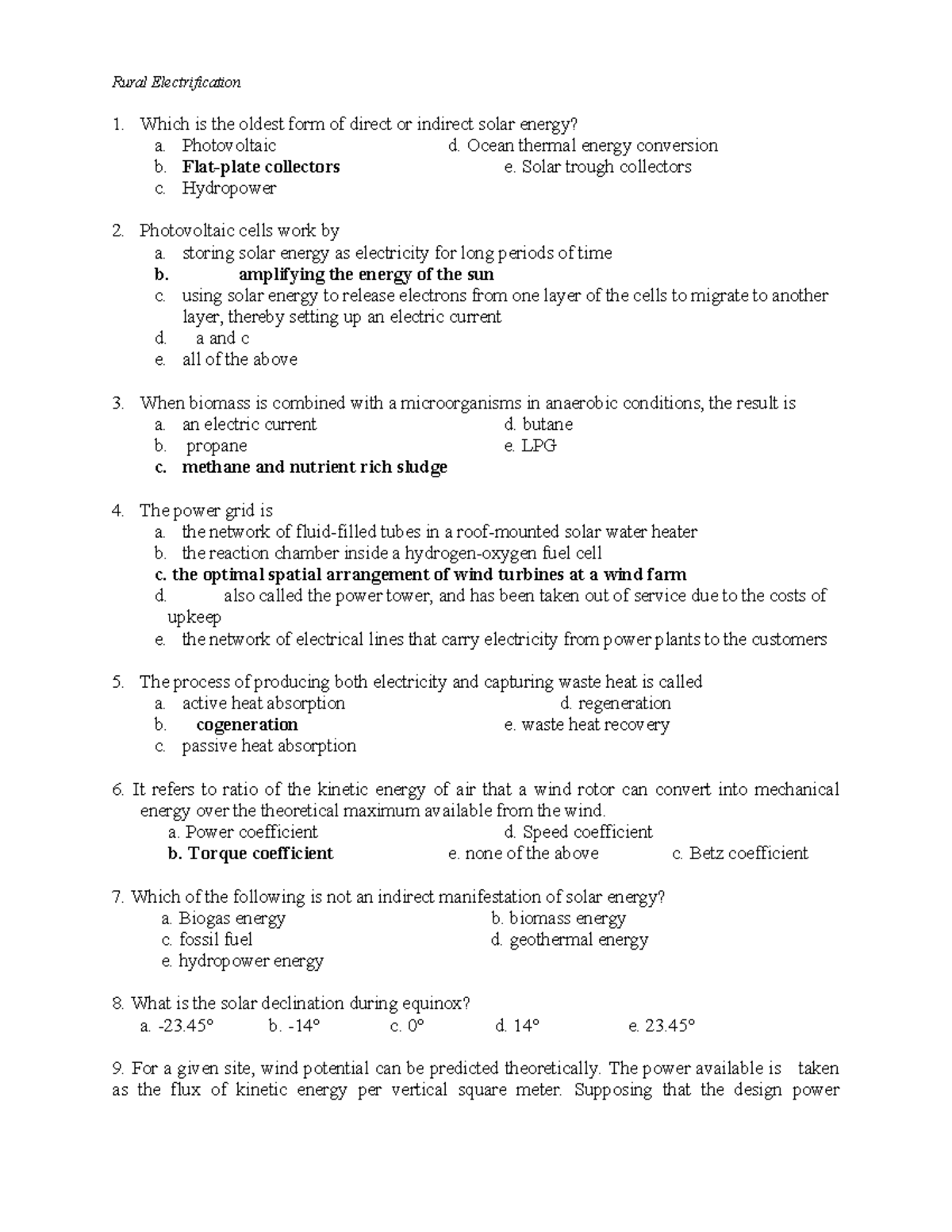 Rural Electrification Study Guide: Key Concepts and Questions - Studocu