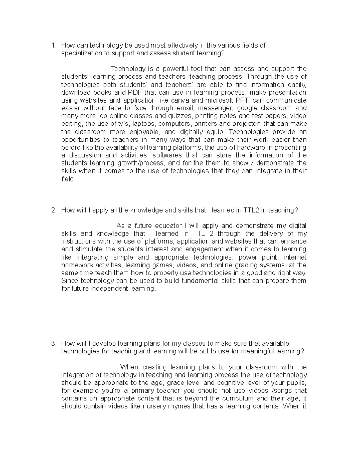 Effective Use of Technology in Supporting Student Learning Across ...