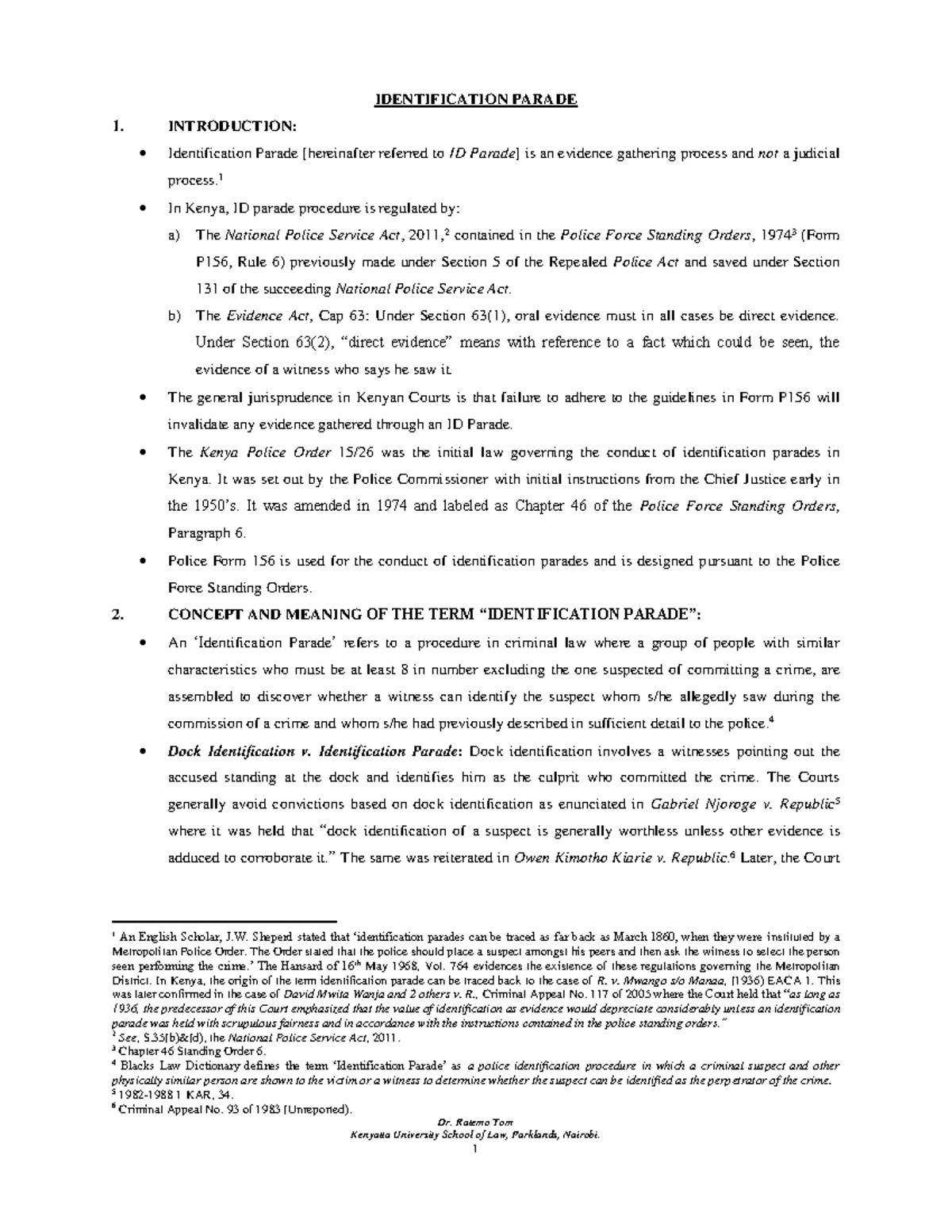 ATP 101 - C - Understanding the Identification Parade Process in Kenya ...
