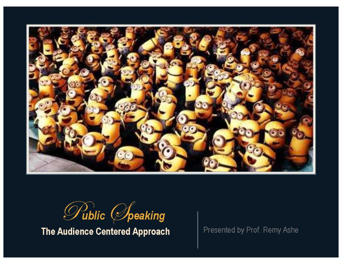 Introduction to Public Speaking: Audience-Centered Strategies - Studocu
