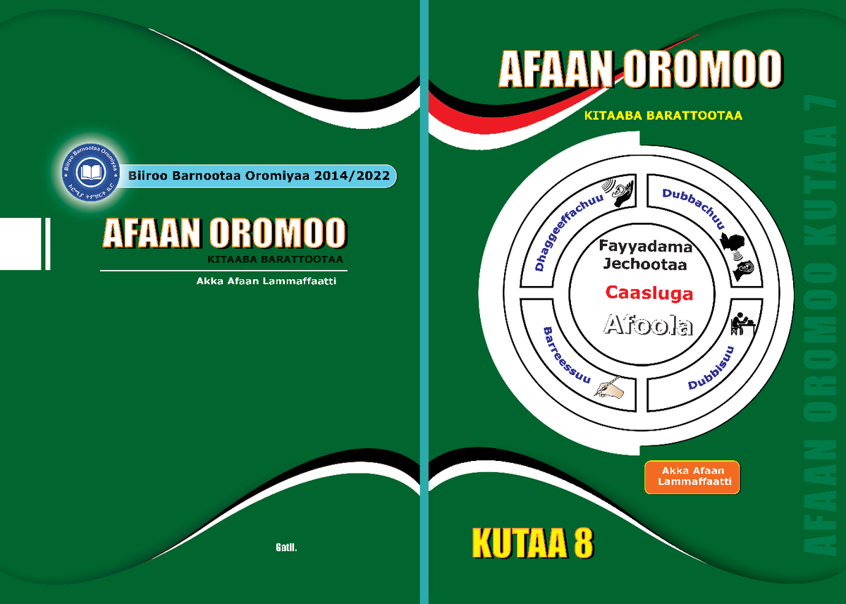 Afaan Oromoo Kitaaba Barattootaa Kutaa 8: Qabiyyee fi Barnoota 2014/ ...