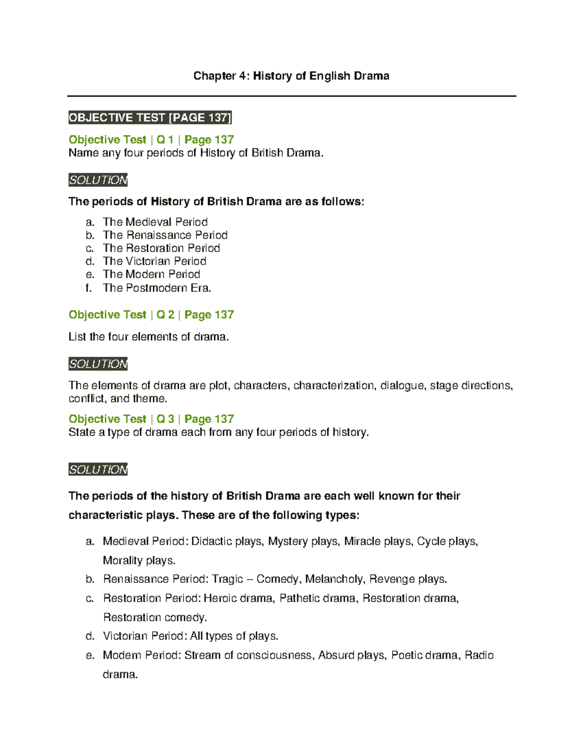 Chapter 4: History of English Drama - FYJC Objective Test Notes - Studocu