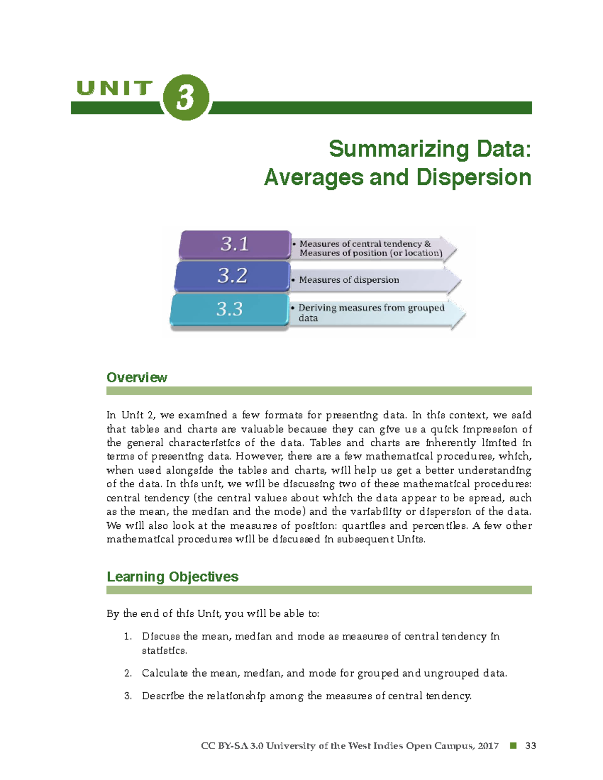 ECON1005 Introductory Statistics – Unit 3: Measures of Central Tendency ...