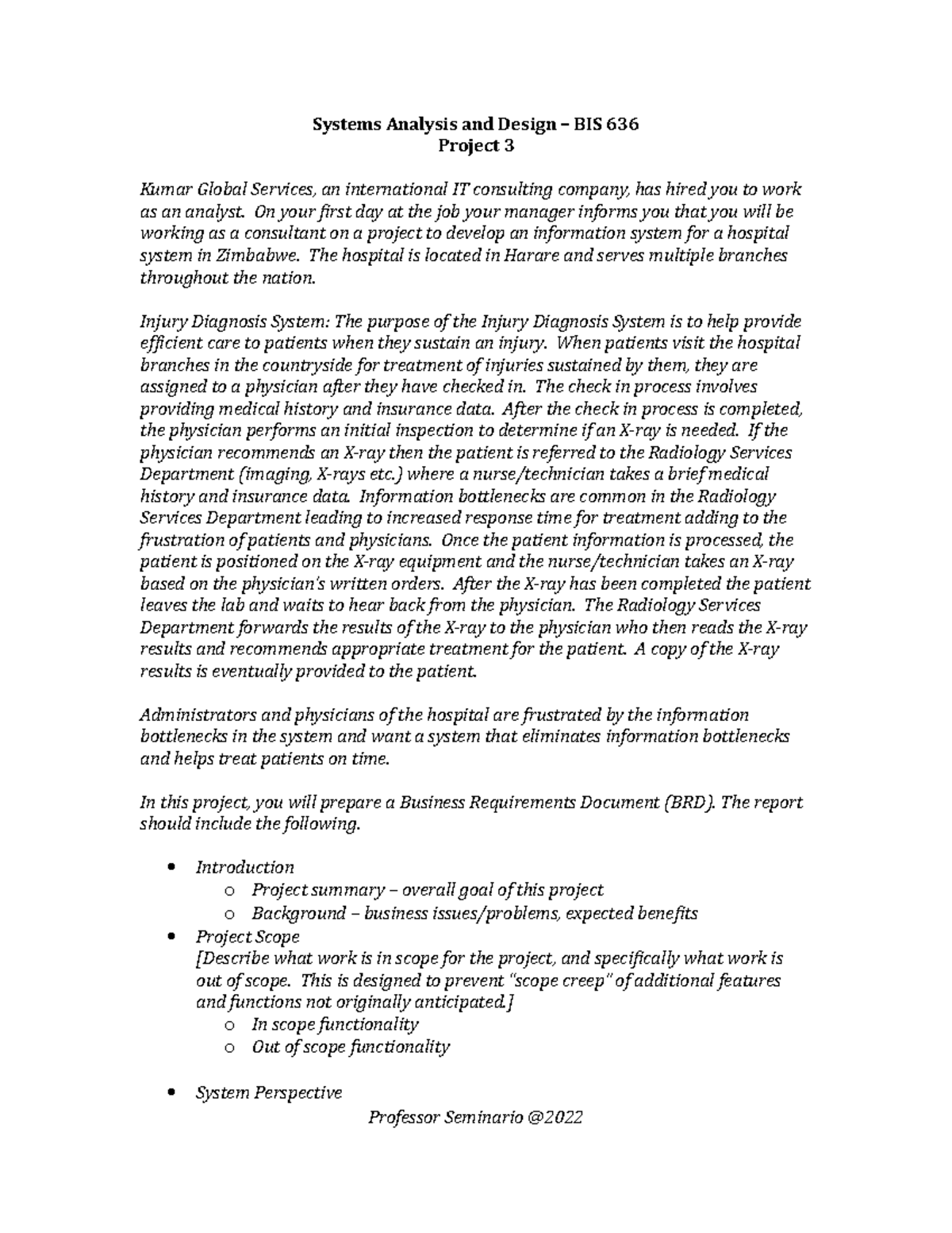 SAD 636 Mini Project 3 master - Systems Analysis and Design – BIS 636 ...