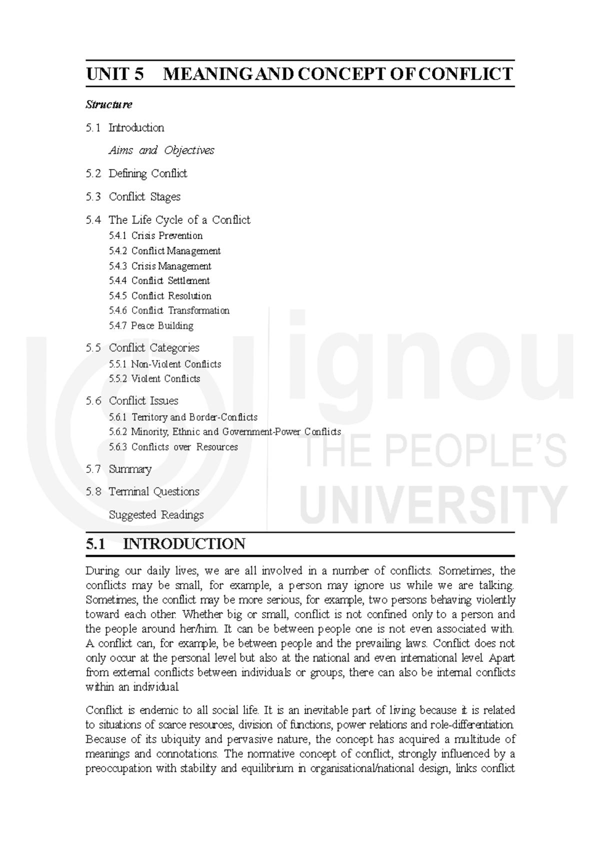 Unit-5 conflict resolution and peace transformation - Political science ...
