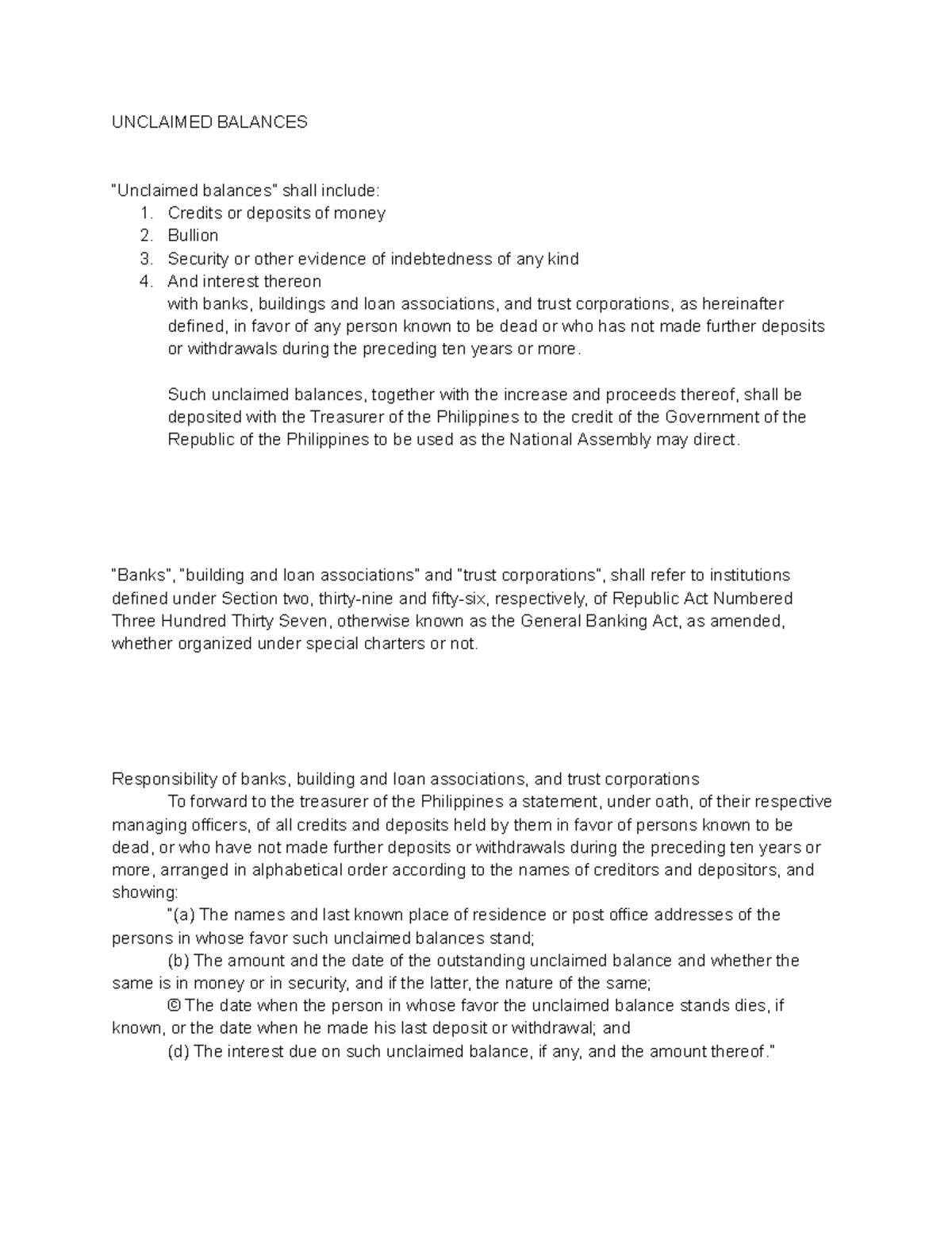Unclaimed Balances Notes: Overview of Regulations and Responsibilities ...