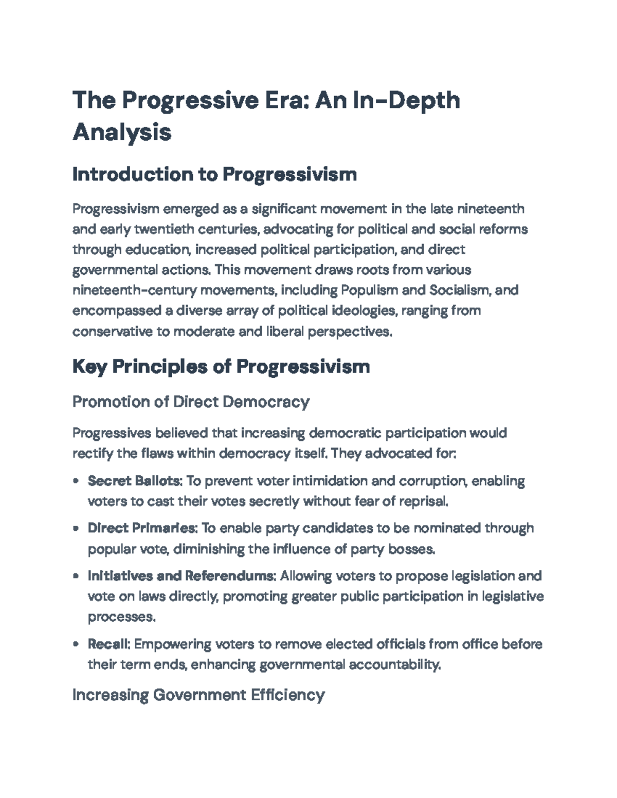 Progressive Era Reforms and Amendments Overview (HIST 101) - Studocu