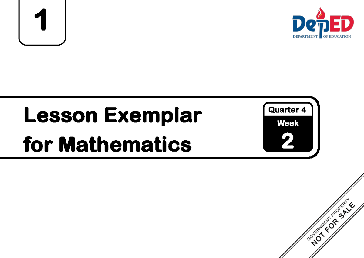 LE Math 1 Q4 Week 2 v.3 For sign off - 1 Lesson Exemplar for ...