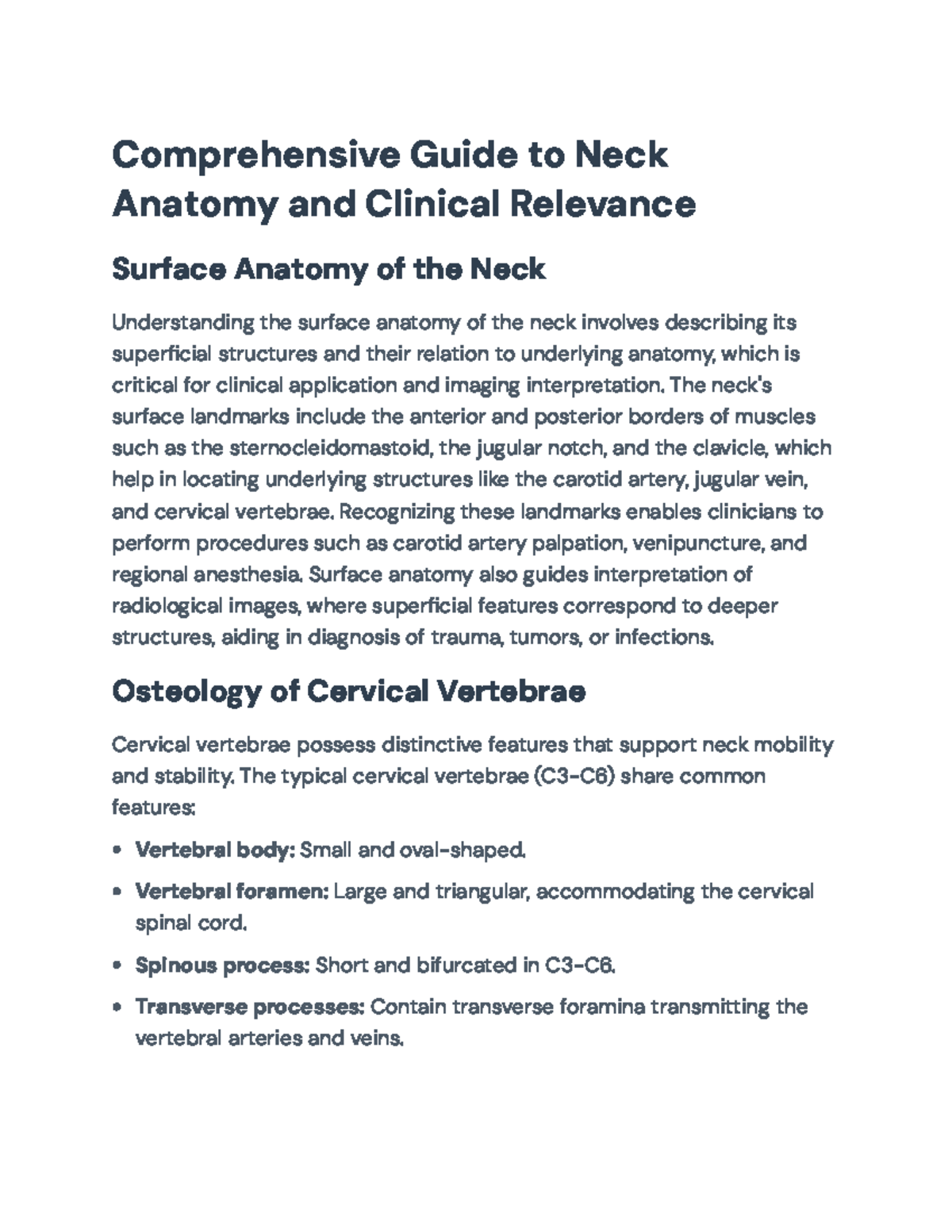 Comprehensive Guide to Neck Anatomy and Clinical Relevance (ANAT 101 ...