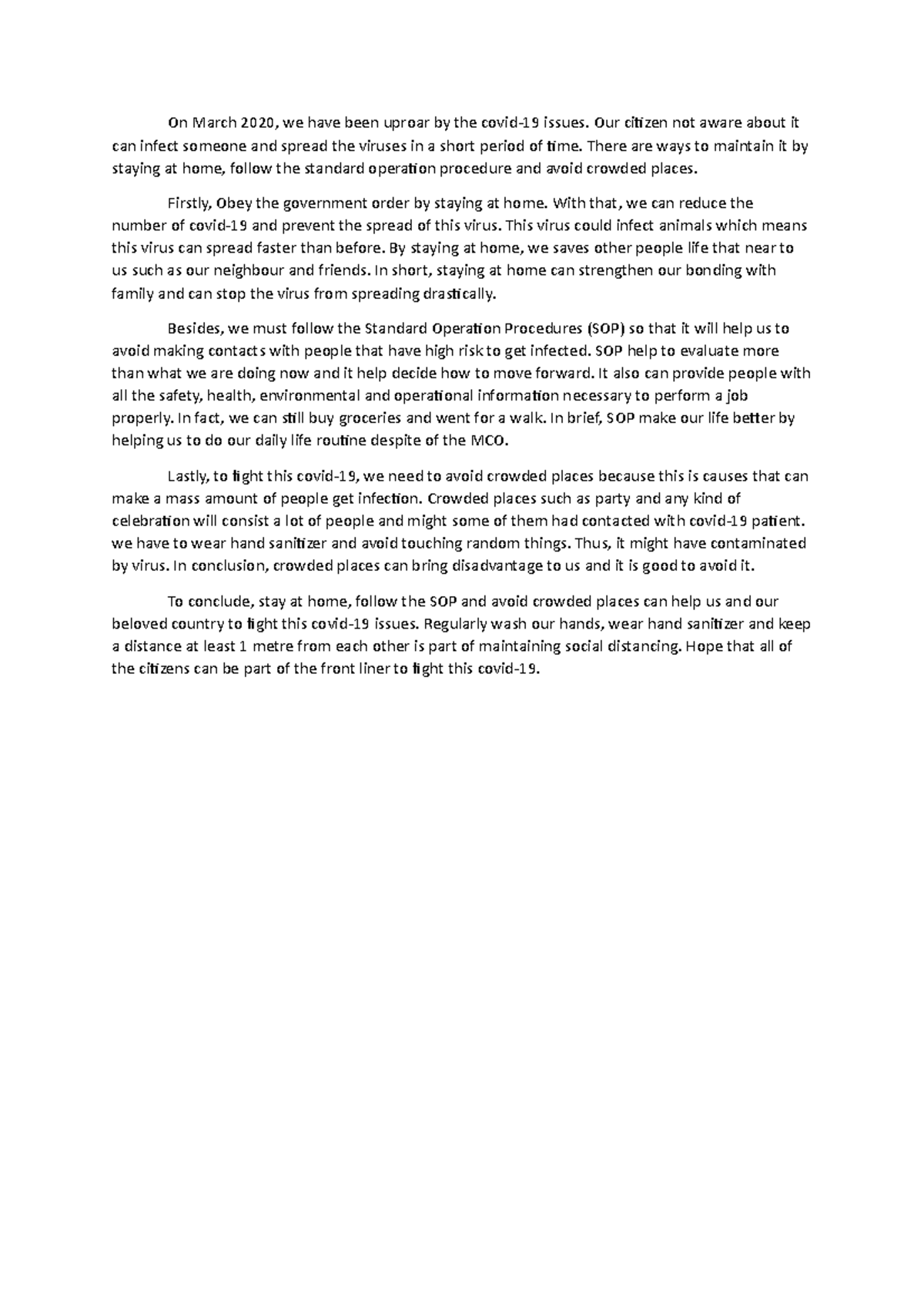 Elc 2 - i need the free doc - On March 2020, we have been uproar by the ...
