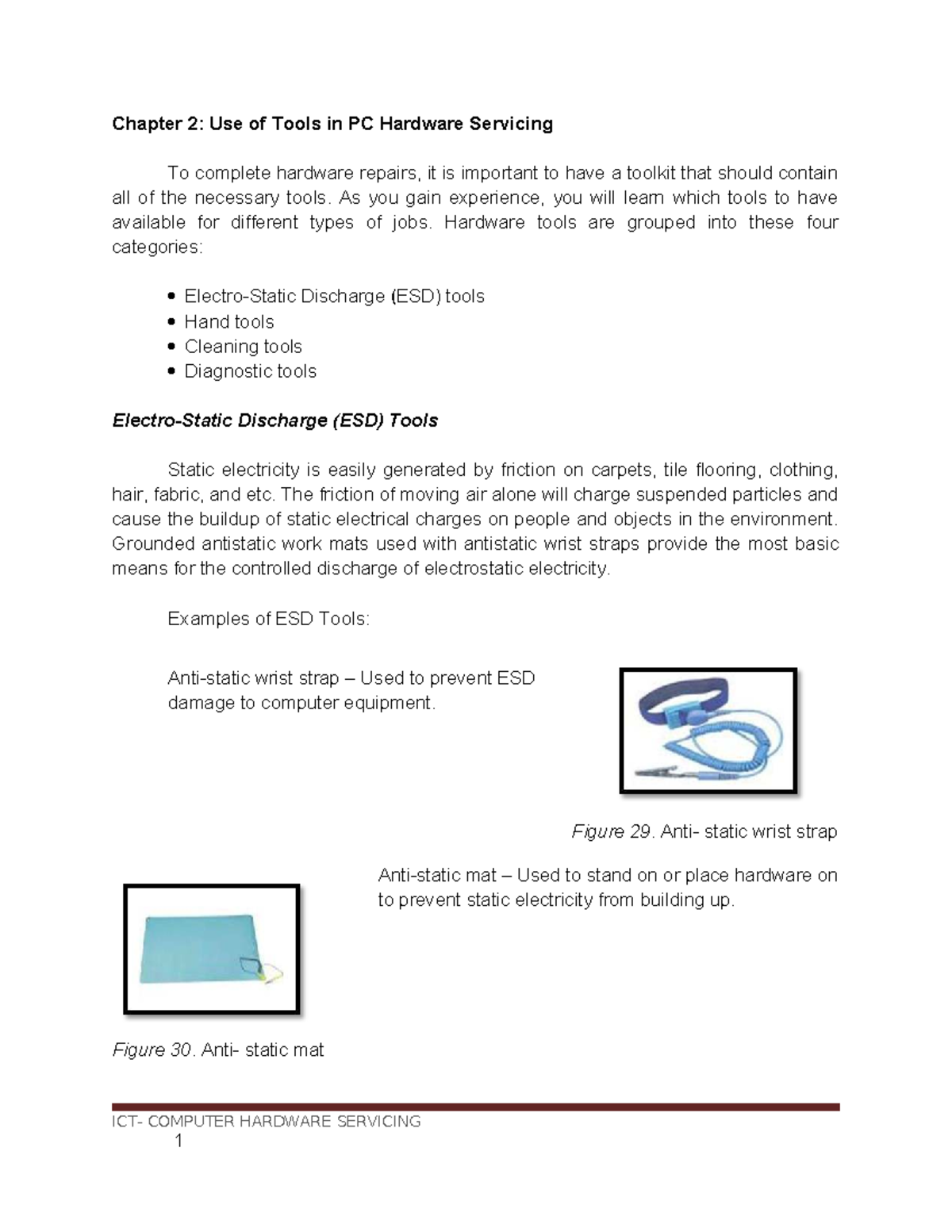 TLE-113: Chapter 2 - Essential Tools for PC Hardware Servicing - Studocu