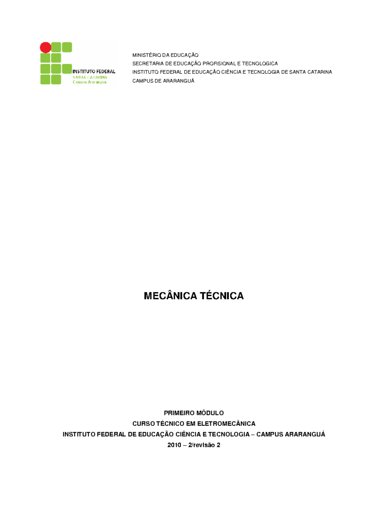 Apostila mecanica tecnica rev 01 - MINISTÉRIO DA EDUCAÇÃO SECRETARIA DE ...