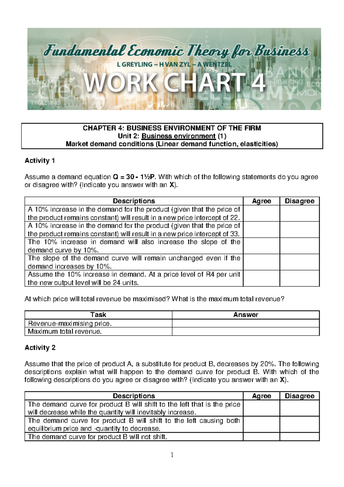 CHAPTER 4: BUSINESS ENVIRONMENT OF THE FIRM - Unit 2 Activities ...