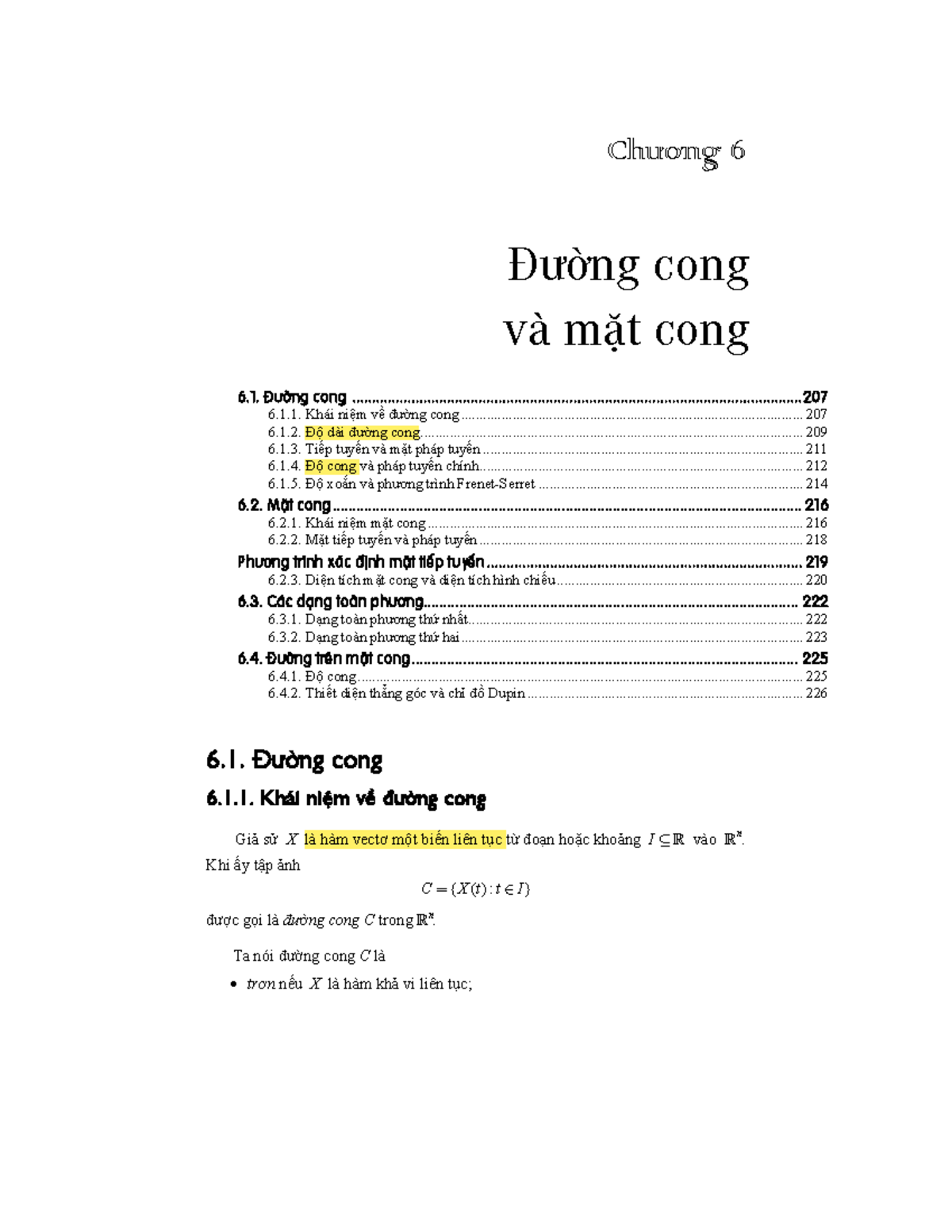 Chương6- đường cong và mặt cong - Chương 6 Đường cong và mặt cong Đường ...