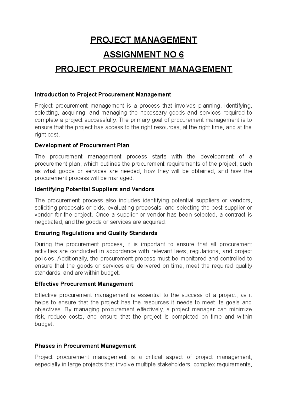 Project Procurement Management Insights: Key Processes & Best Practices ...
