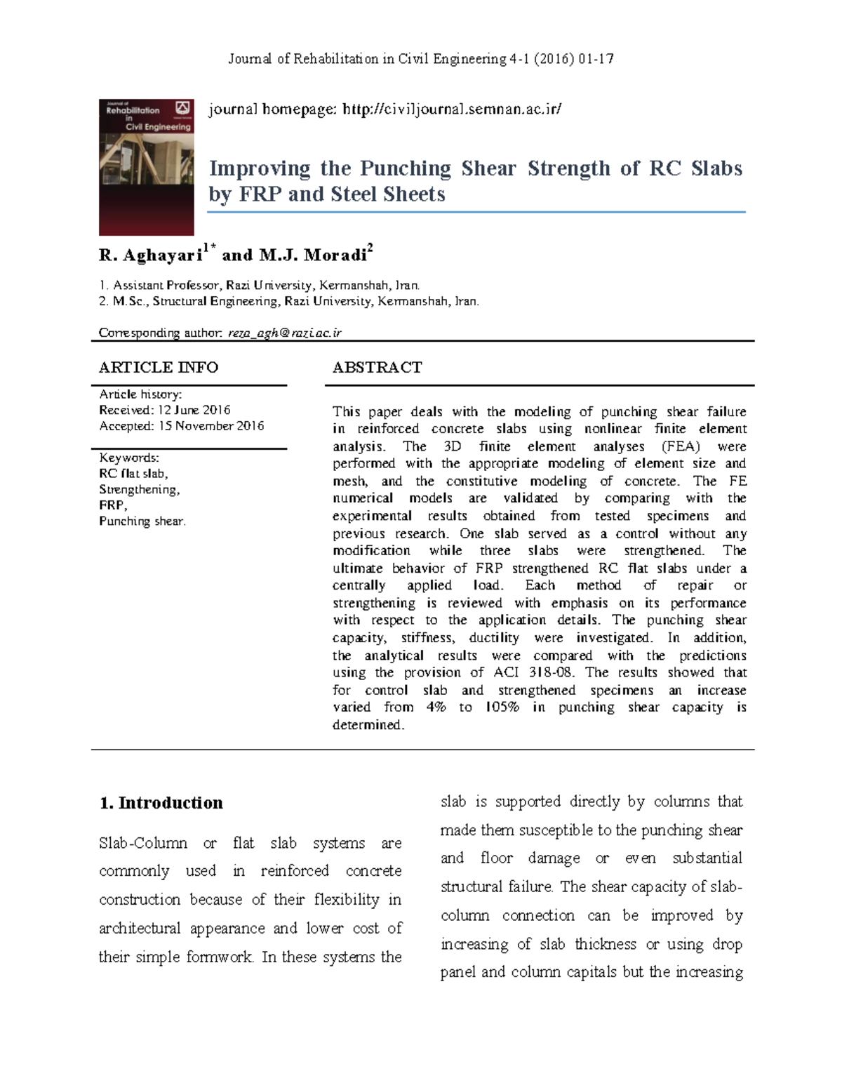 Improving Punching Shear Strength of RC Slabs: A Study on FRP and Steel ...